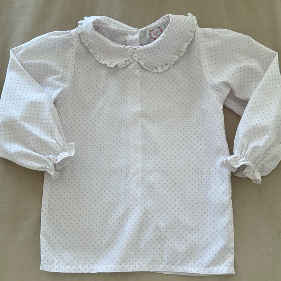 Cecil And Lou | Shirts & Tops | Cecil And Lou Bitty Dot Pink And White ...